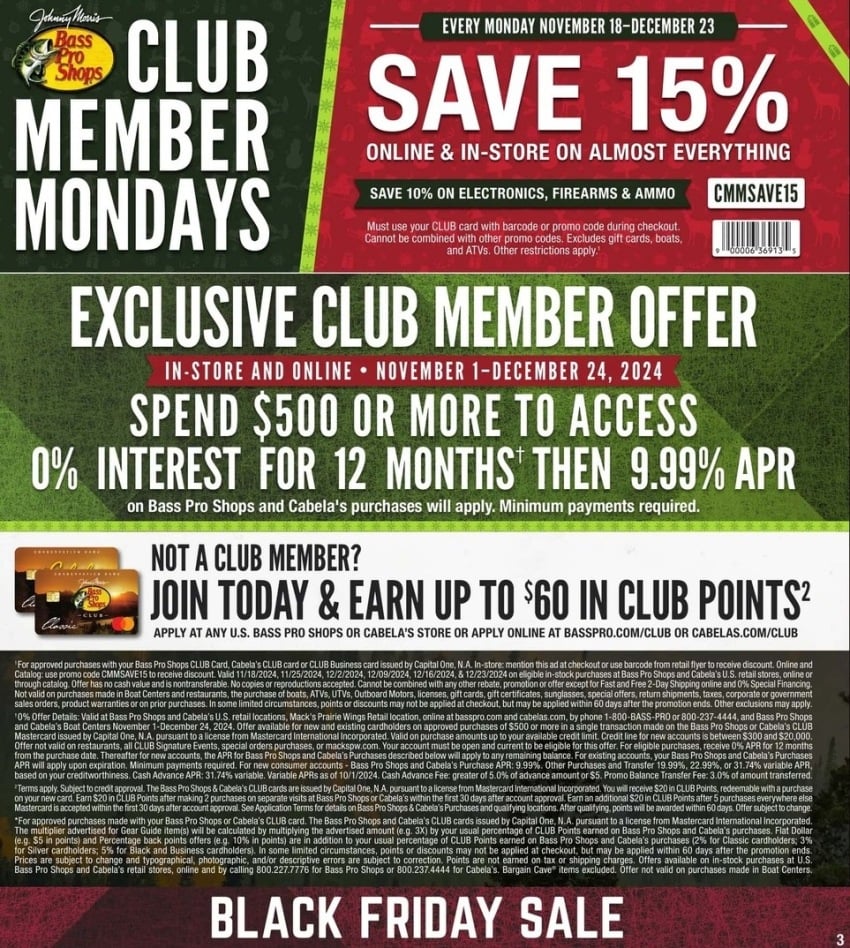 Bass Pro Shops and Cabela’s 2024 Black Friday ad