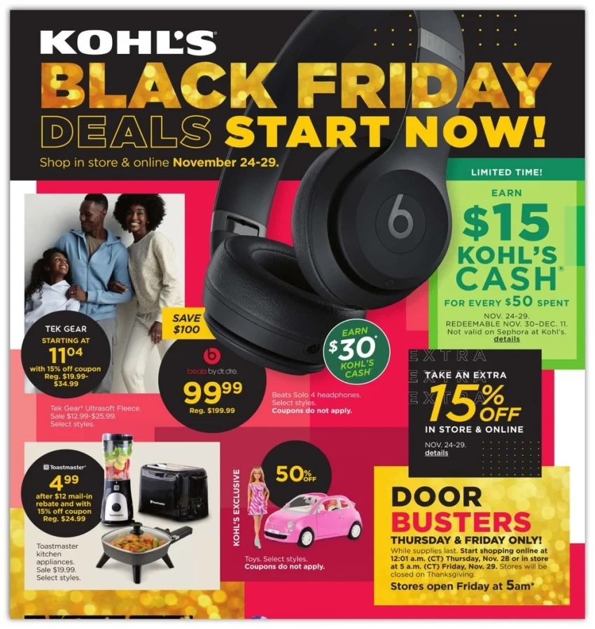 Kohl's Black Friday ad: Deals, start times, doorbusters, more