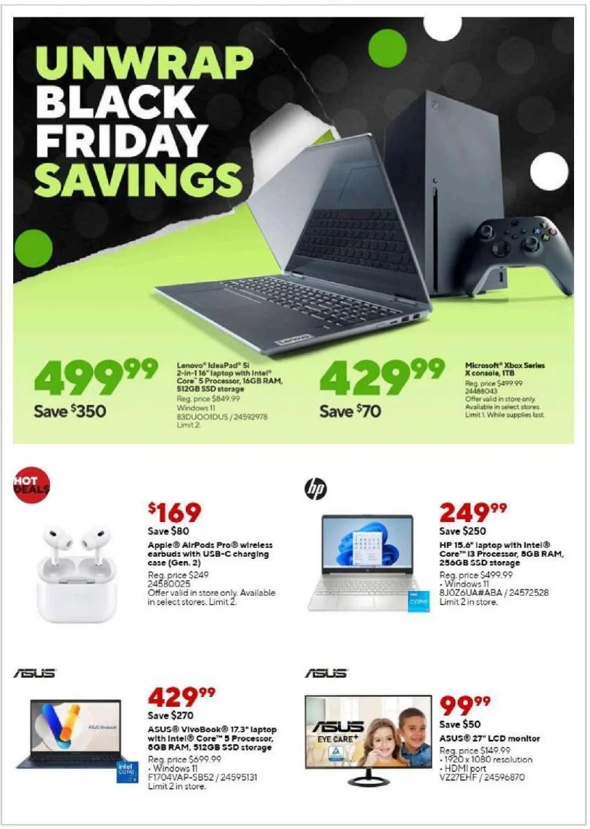 Staples 2024 Black Friday ad
