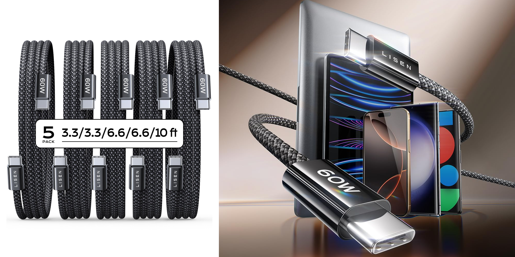 Land five USB-C cables from 3 to 10 feet long while this bundle offers ...