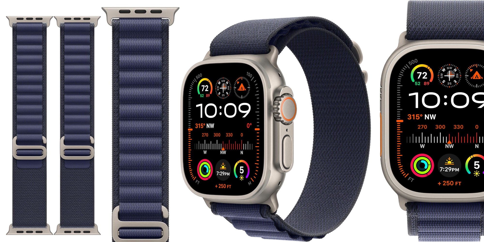 Apple's official Navy Alpine Loop with the Natural Titanium finish just ...