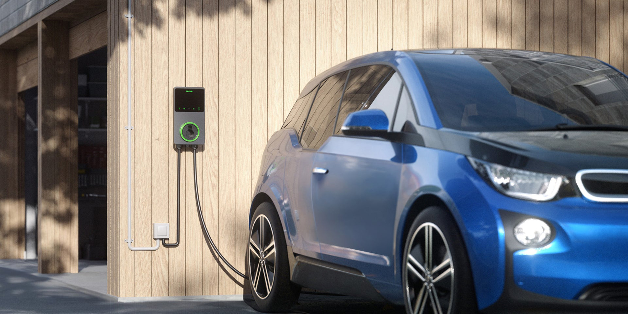 Autel's MaxiCharger Home AC Elite 40A level 2 EV charger with an in ...