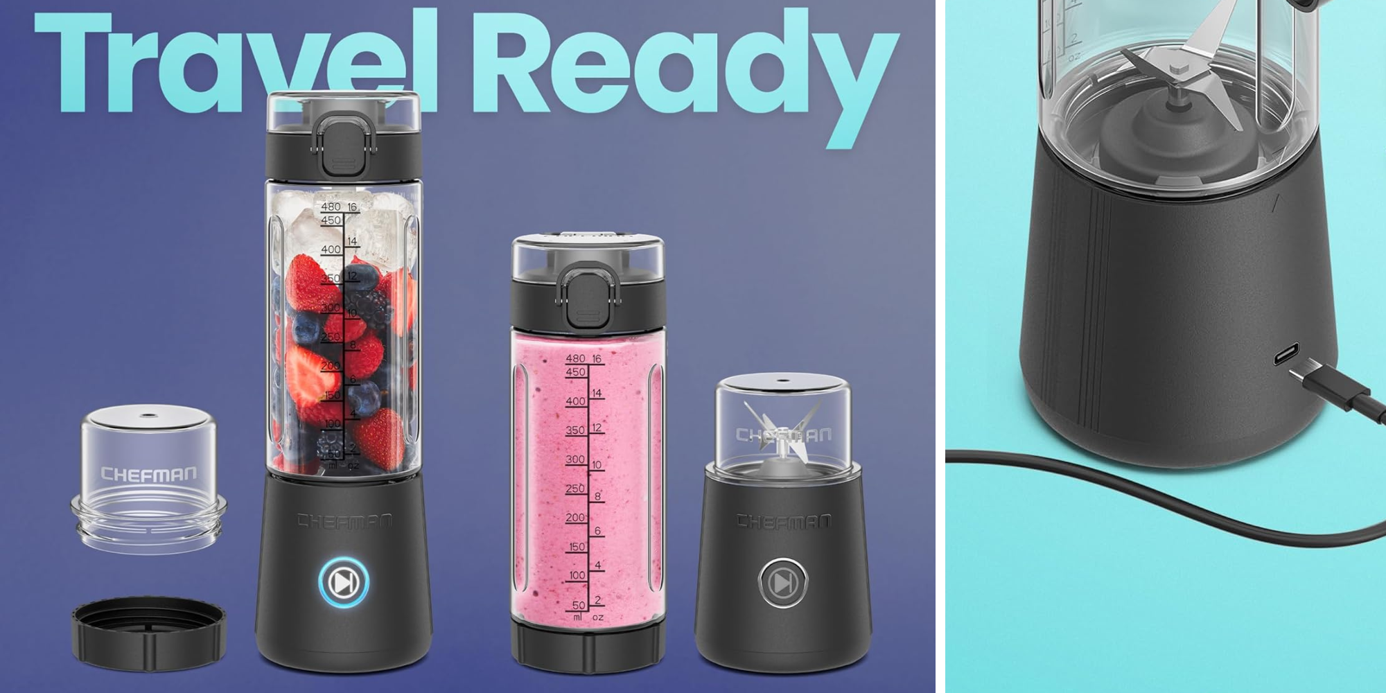 Score Chefman's battery-powered portable blender with USB-C charging ...