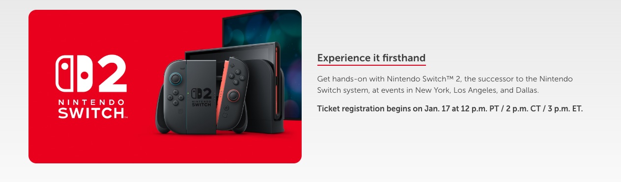 Play Nintendo Switch 2 early - Registrations go live today