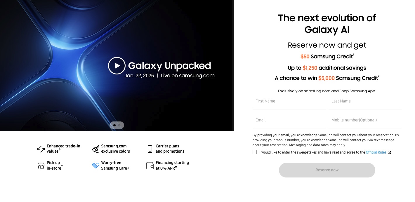 Samsung Galaxy S25 lands this month, get a FREE $50 credit now