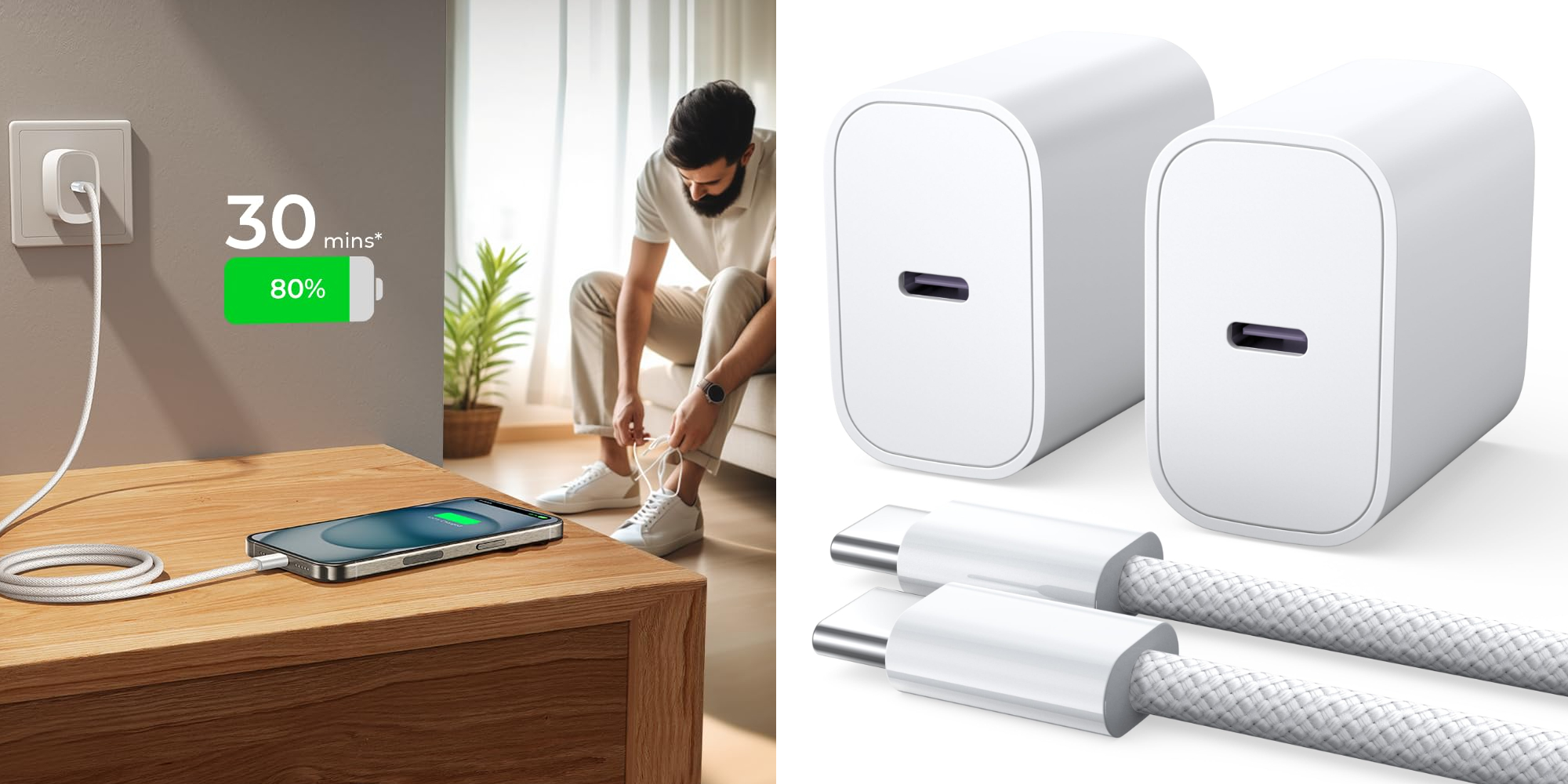 Good luck undercutting this pair of 20W wall chargers with 6.6-foot USB ...