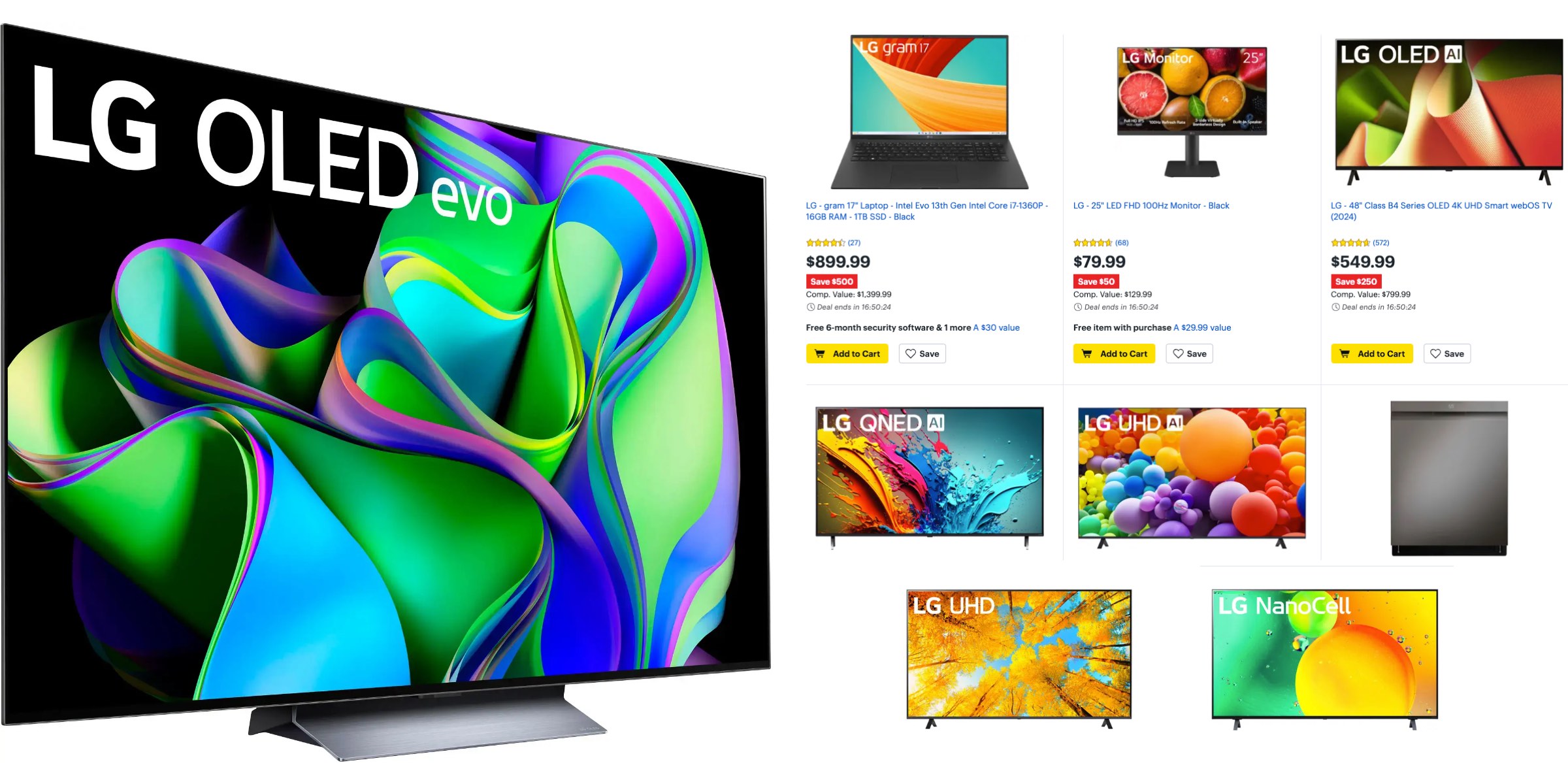 Best Buy launches 1-day LG smart TV sale from $350: Beloved C3 OLED ...