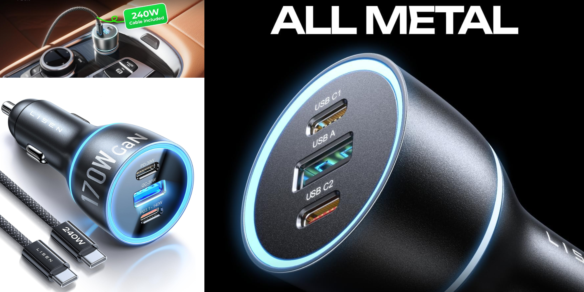 LISEN's 170W USB-C car charger is more powerful than Anker's and costs ...
