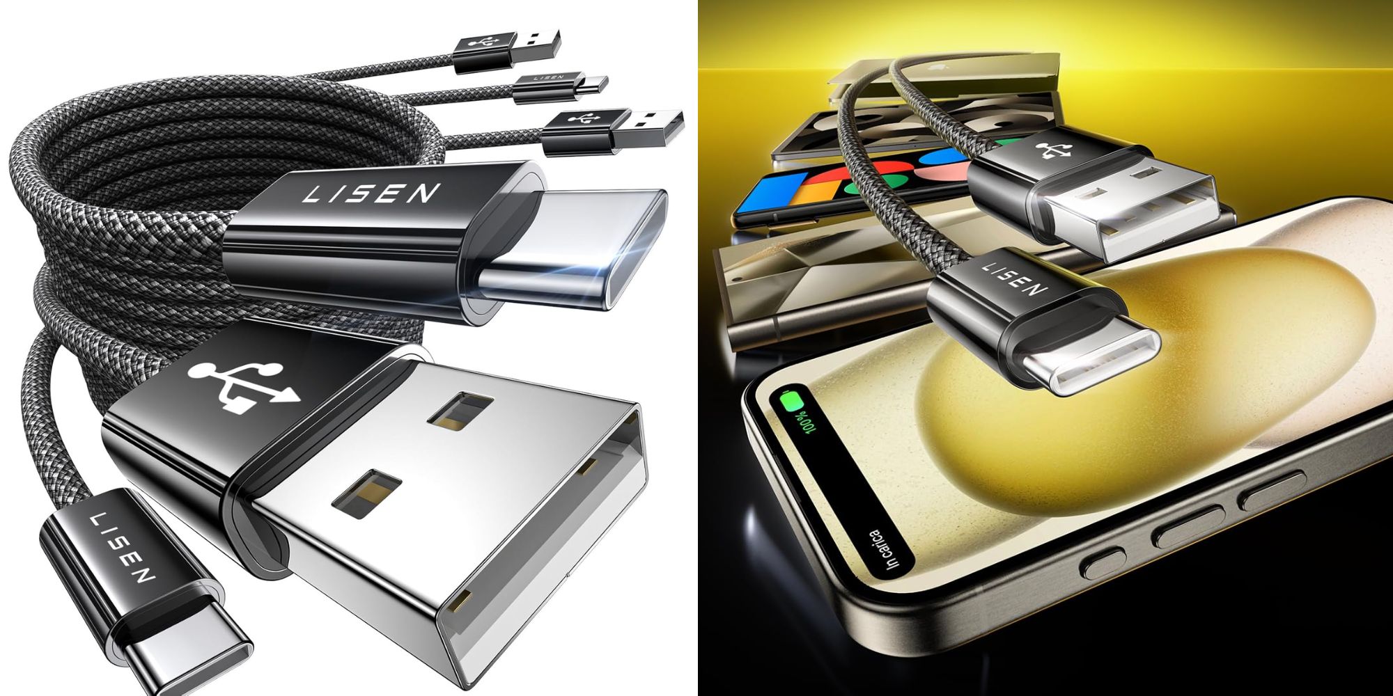 This 3-pack of up to 10-foot braided USB-C cables is now just $3.50 and ...