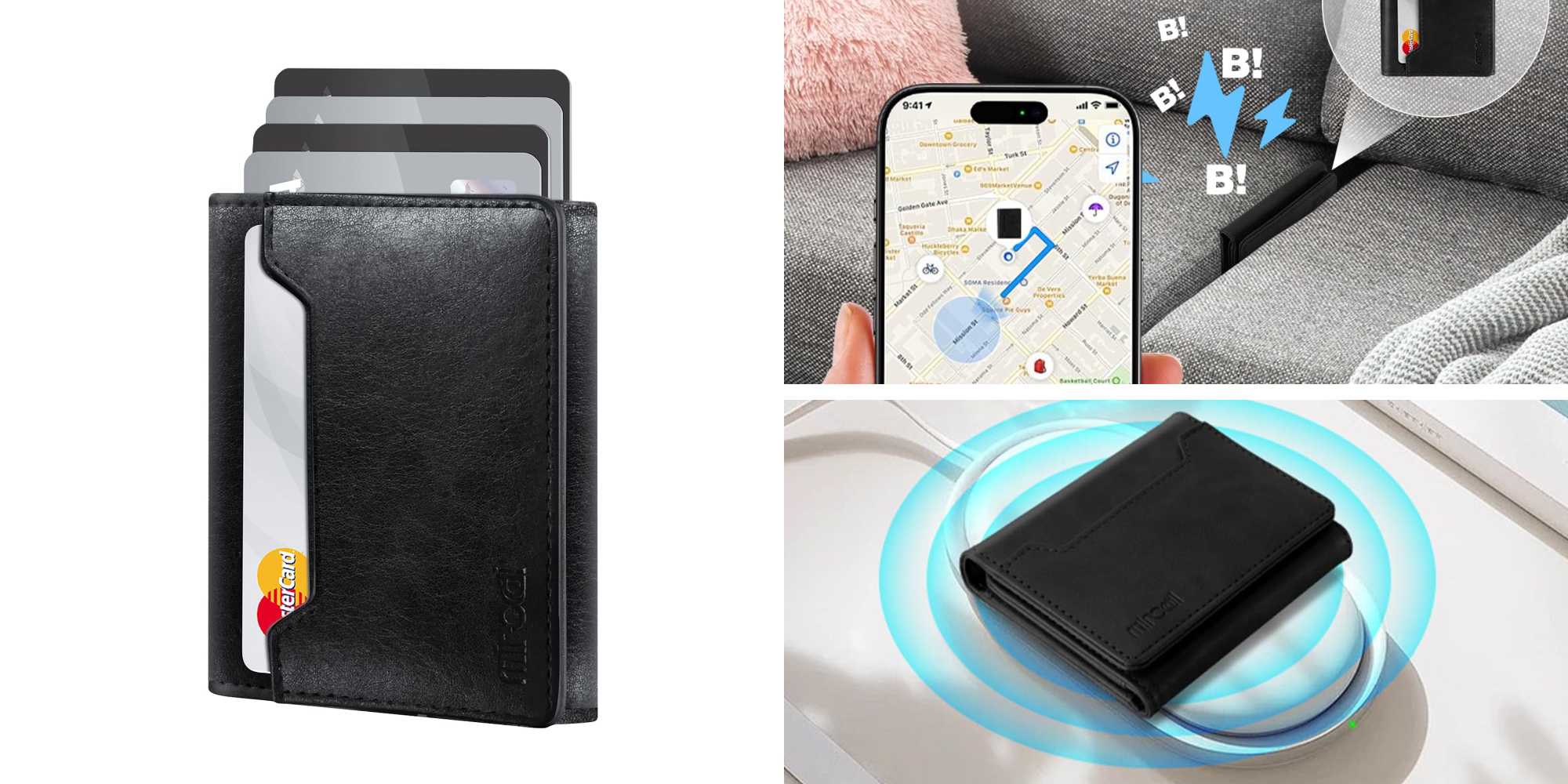 This spacious Apple Find My trifold wallet holds 7+ cards and cash for ...
