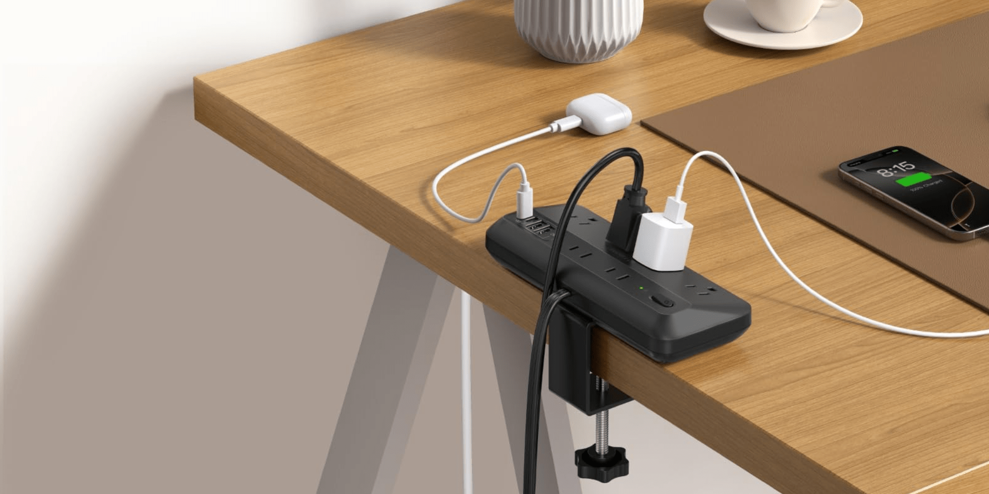 Clamp this new-release 11-in-1 USB-C surge protector onto your desk ...