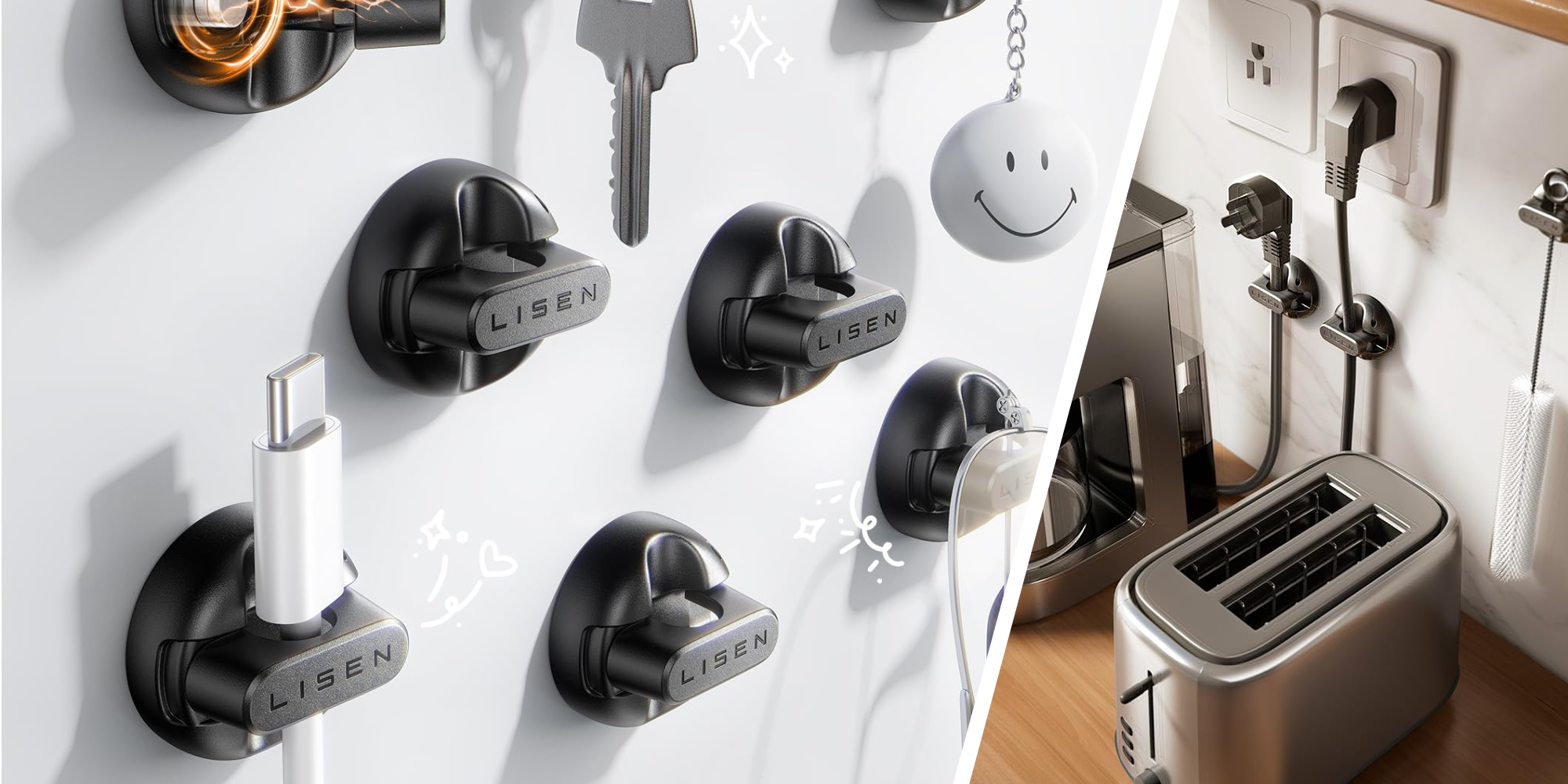 Sometimes a cord is better than wireless, keep 8 cables tidy with these ...