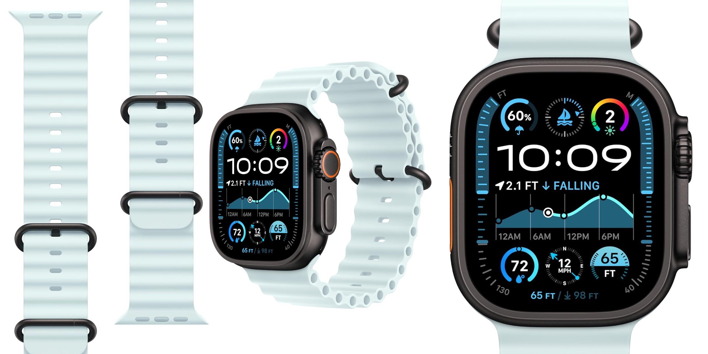 Latest Apple Ocean Band in Ice Blue with black titanium finish sees ...