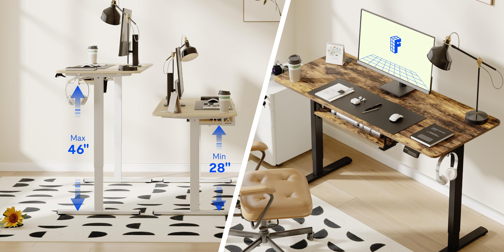 Two styles of FlexiSpot's spacious 55-inch electric standing desk fall to $95 (Reg. $200)