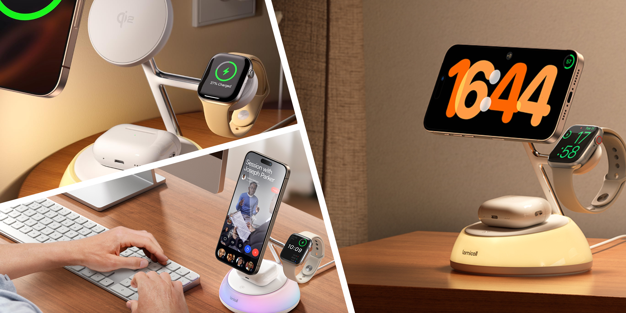 This new 4-in-1 Qi2 charging station doubles as a colorful lamp at $56 ...
