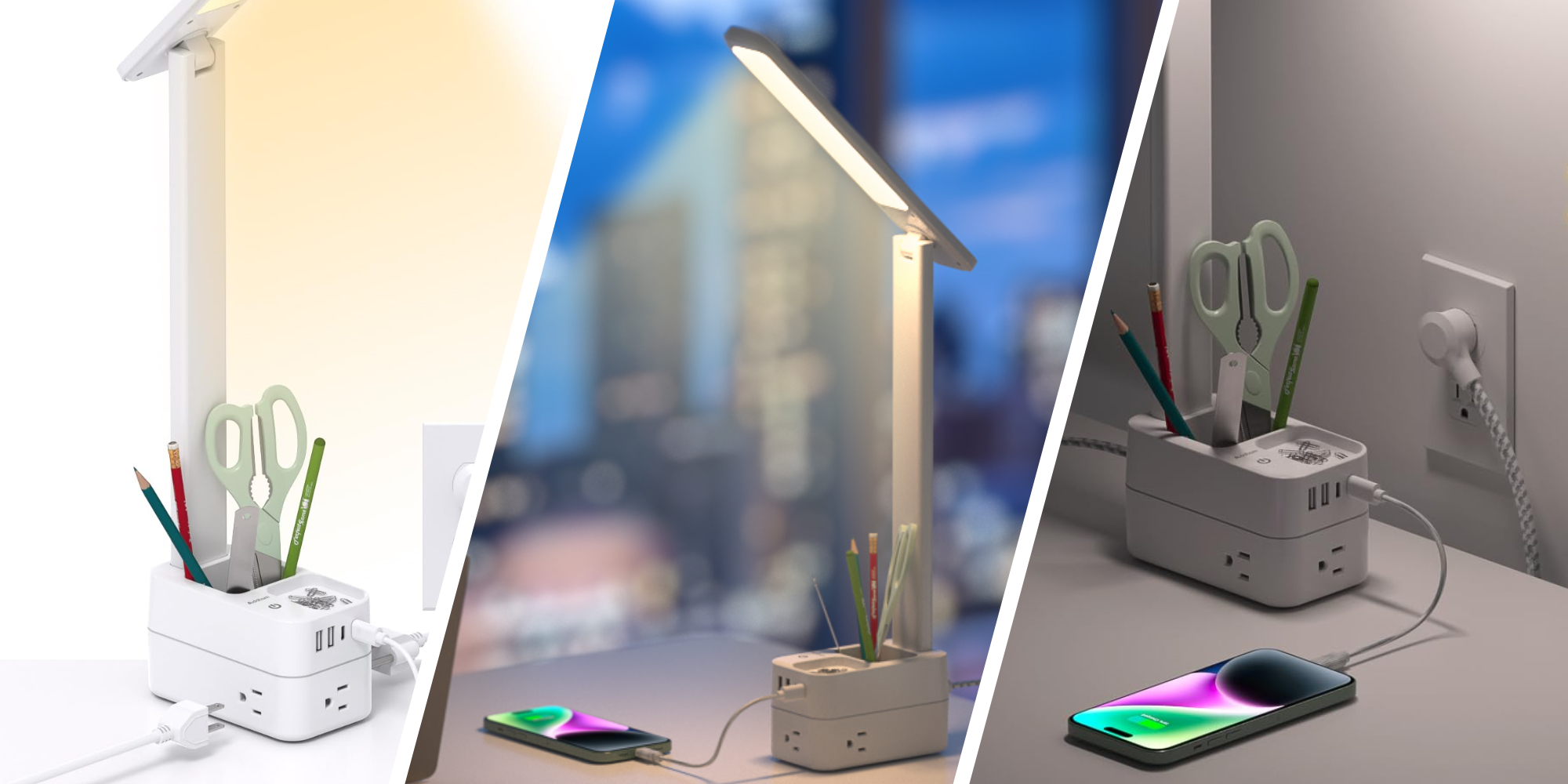 This lamp offers up desk storage and a USB-C power strip at $20 Prime ...