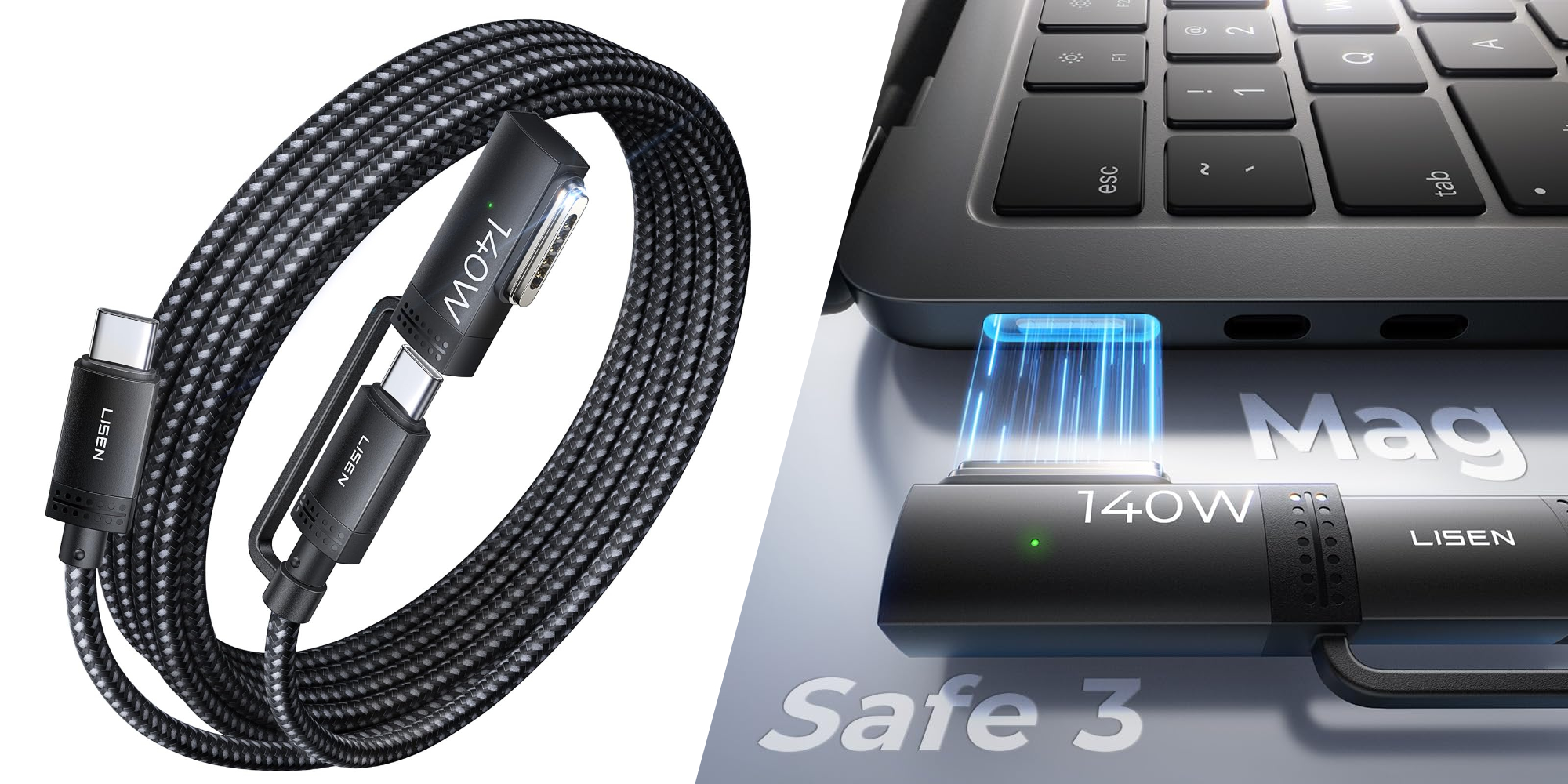 This MacBook-ready 140W cable supports both USB-C and MagSafe charging ...