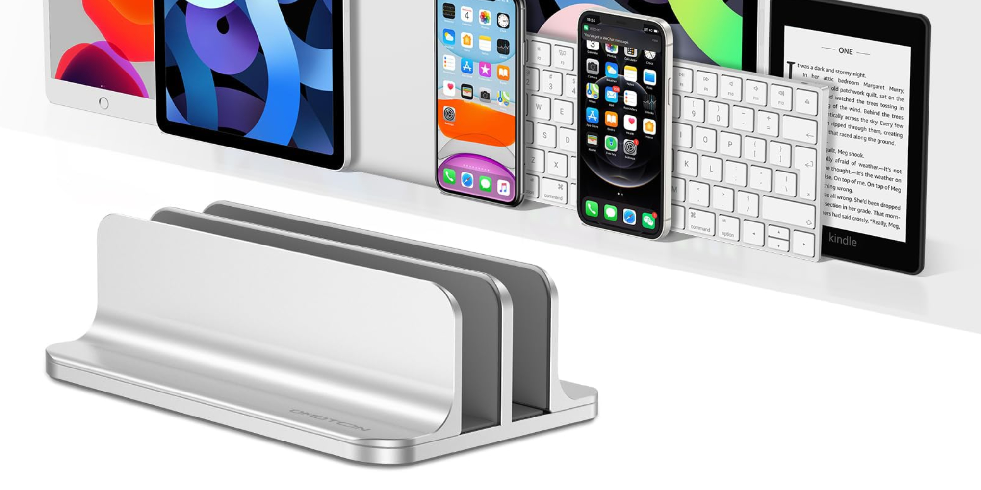 Score this aluminum vertical laptop stand with two slots while it's $20 ...