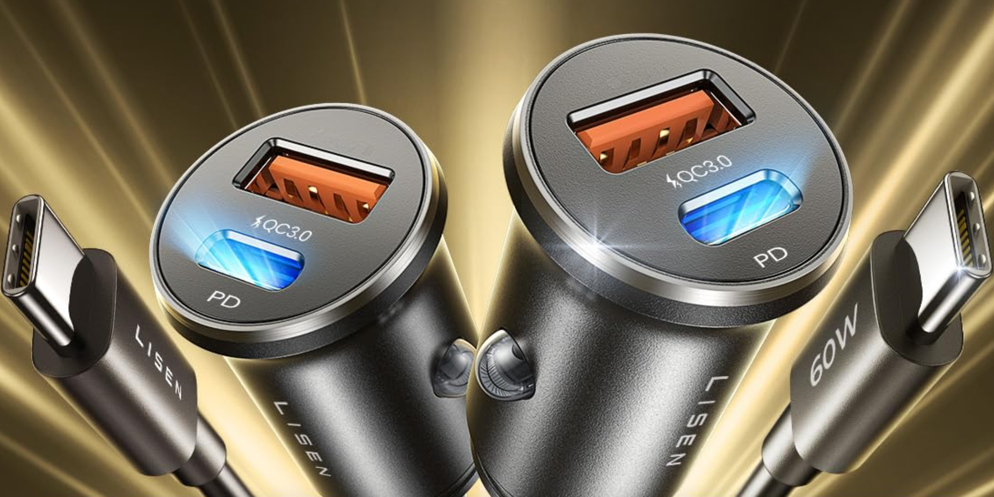 Bag two 54W USB-C car chargers and two cables at just $10 Prime shipped ...
