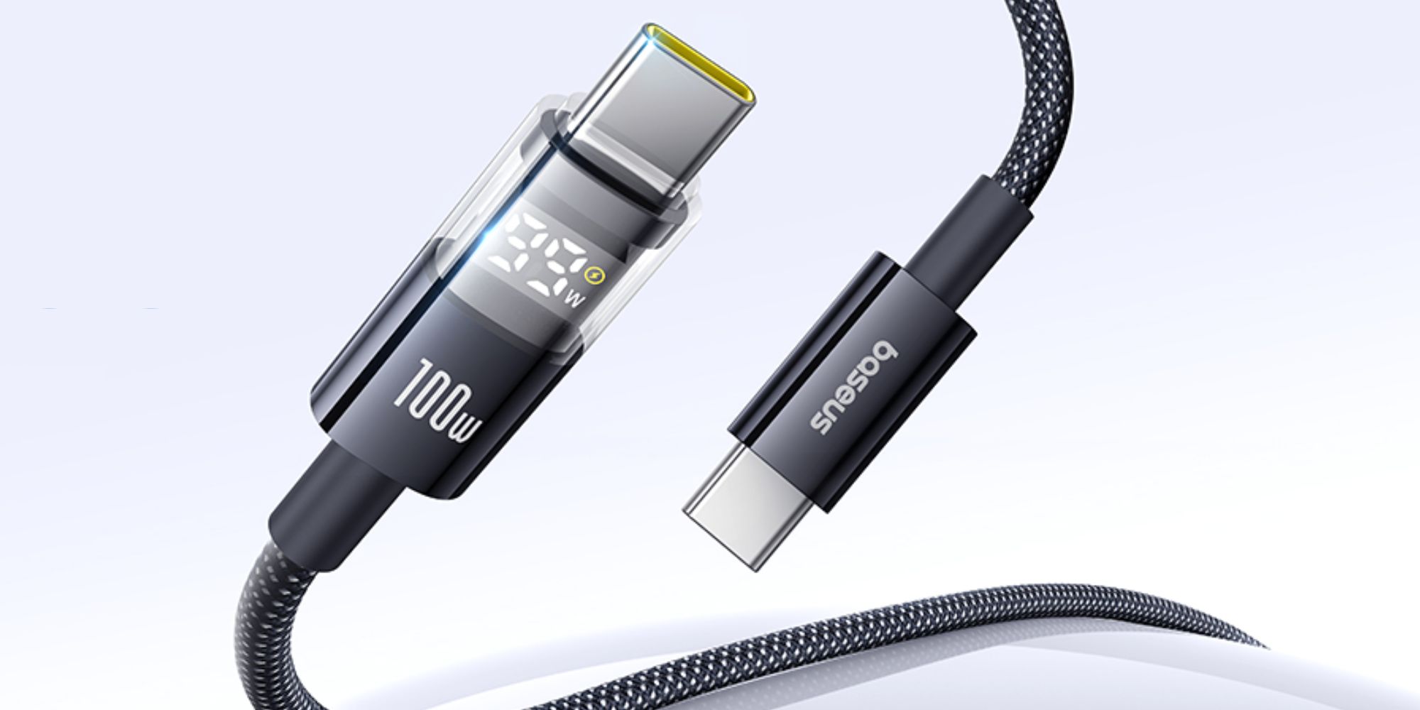 This Baseus 100W USB-C cable with LED lets you monitor power output in ...