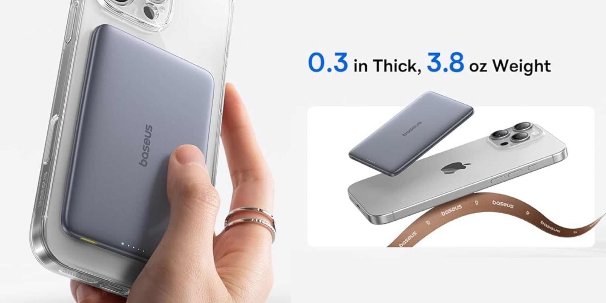 Baseus' wildly thin aluminum 5K MagSafe power bank is down to just $20 ...