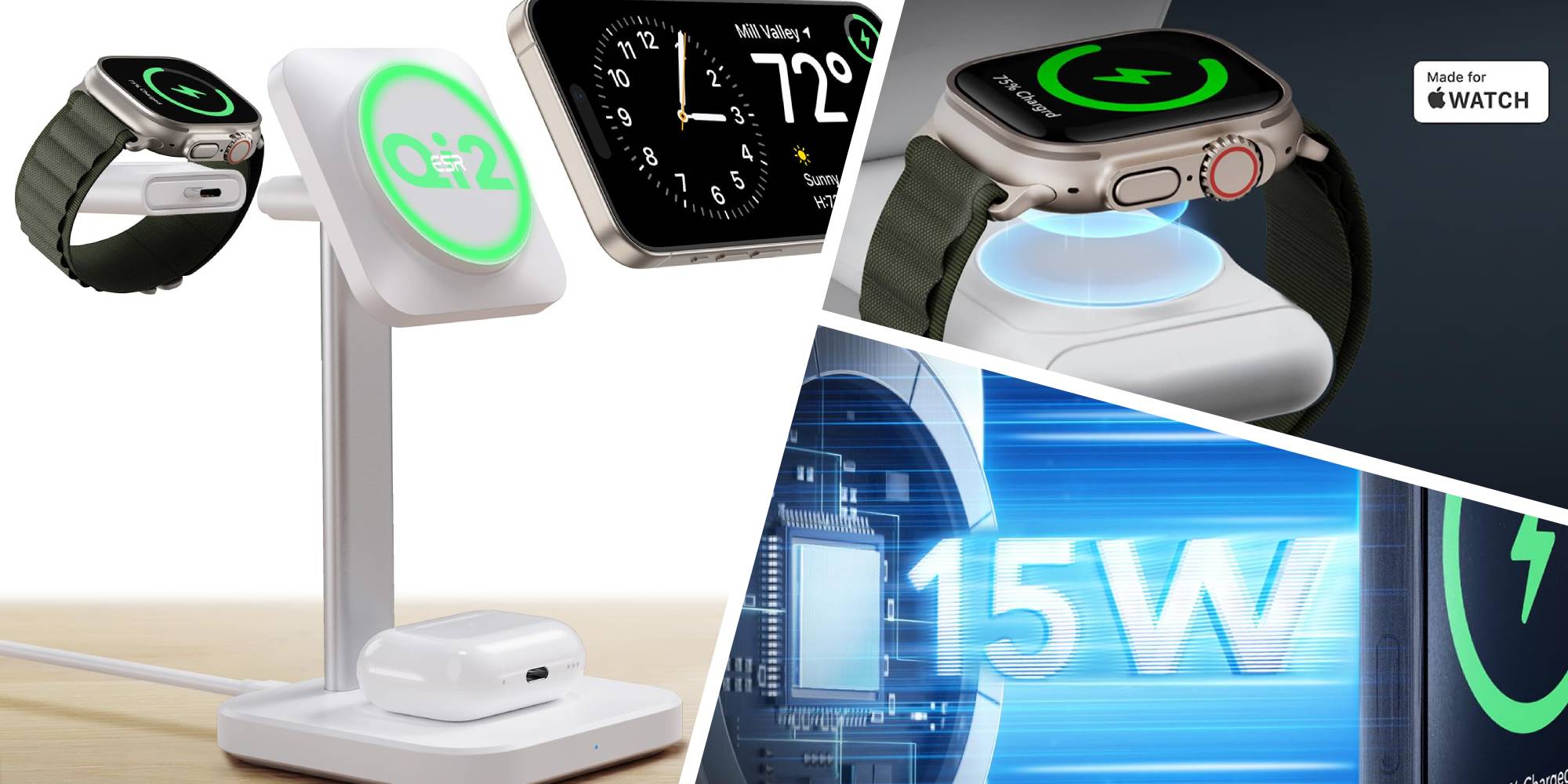 Detachable USB-C Apple Watch puck graces ESR's Qi2 3-in-1 charging ...