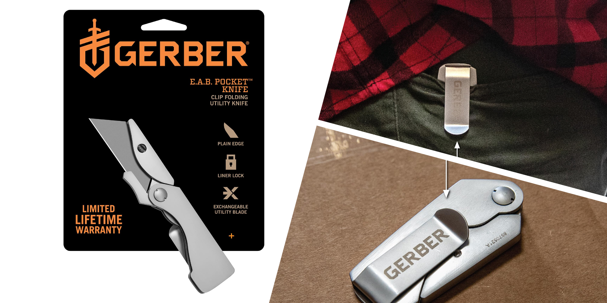 Gerber's EAB pocket knife sports swappable razor blades down at $14.50