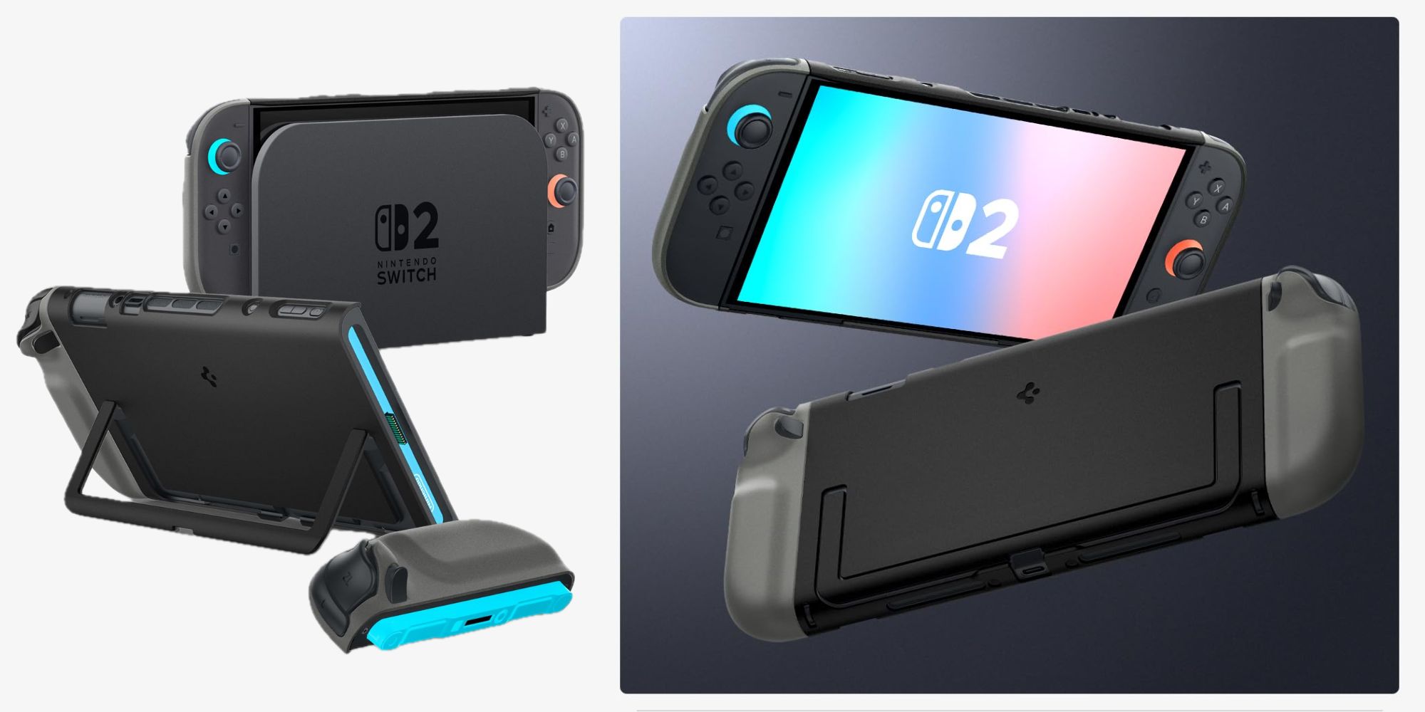 All three colors of Spigen's Nano Pop slim-fit Switch 2 case with kickstand are now just $22