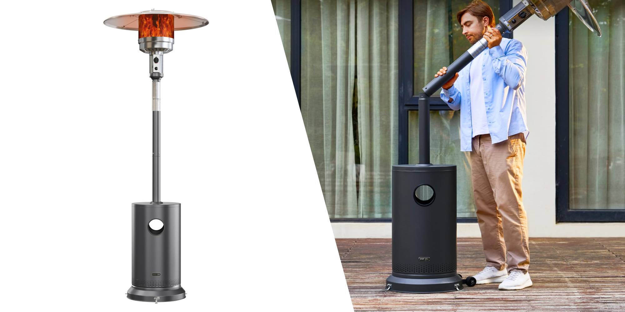 Warm up your deck or patio with East Oak's 48,000 BTU patio heater for ...