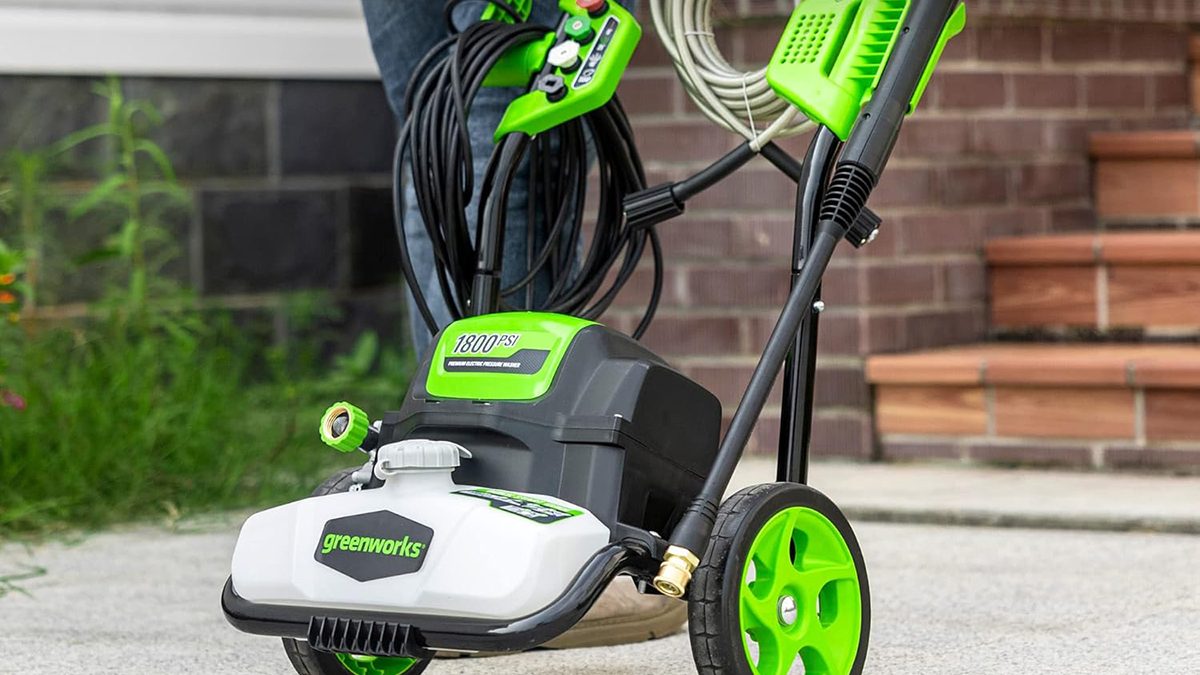 Clean outdoor spaces with Greenworks' 1,800 PSI electric pressure ...