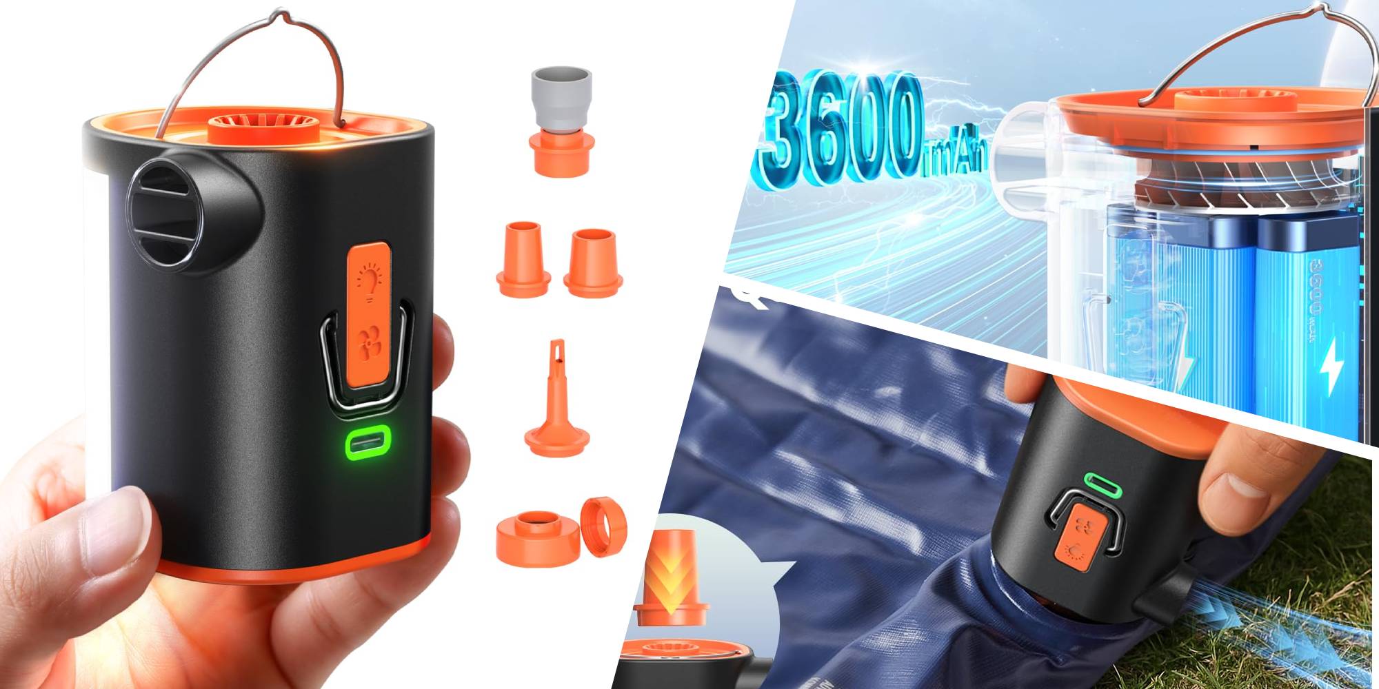 This battery-powered USB-C pump inflates air mattresses, pool floats ...