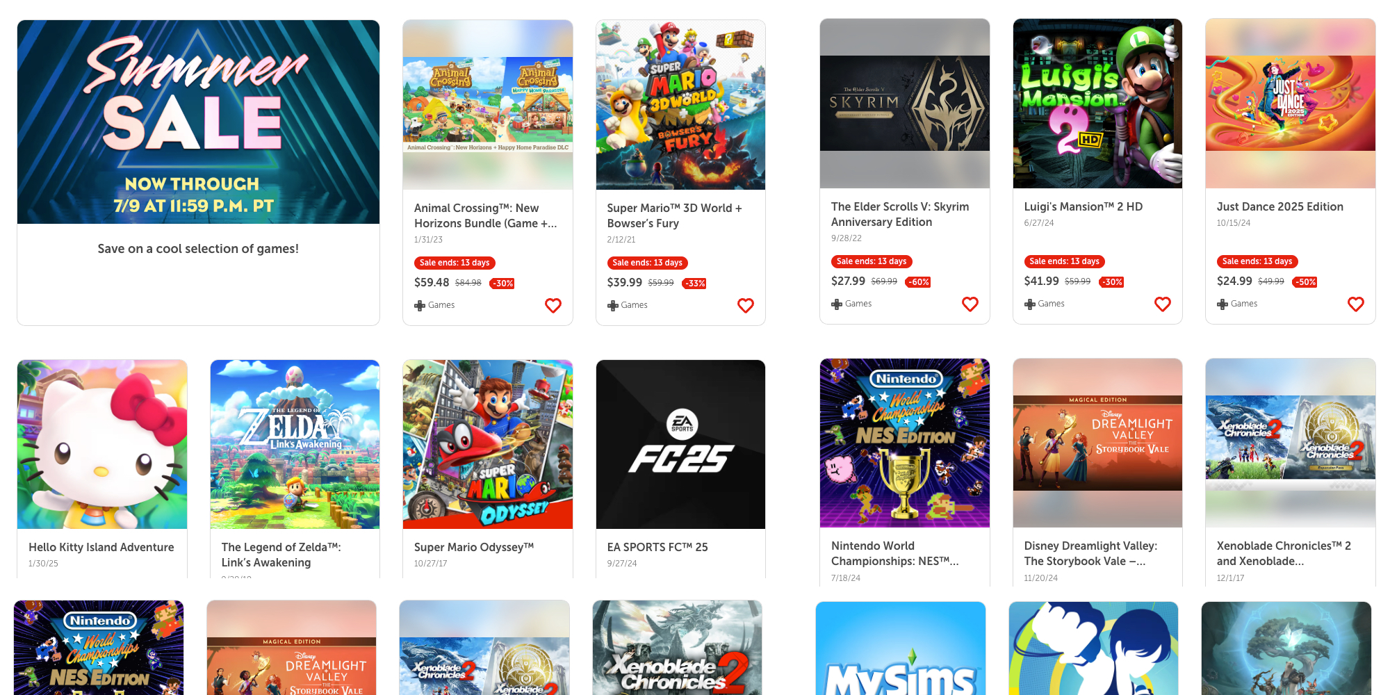 Nintendo 2025 Summer Sale now live