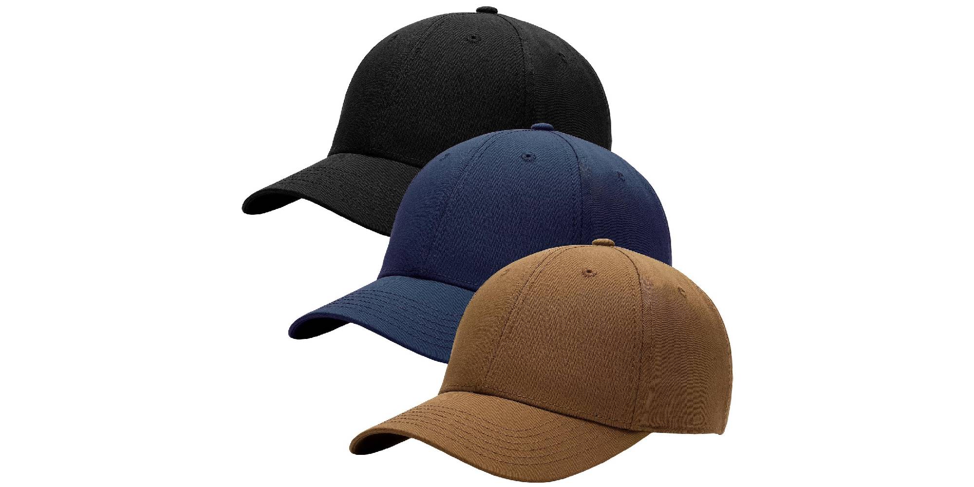Bag three ball caps for summer and beyond while they're only $5 each