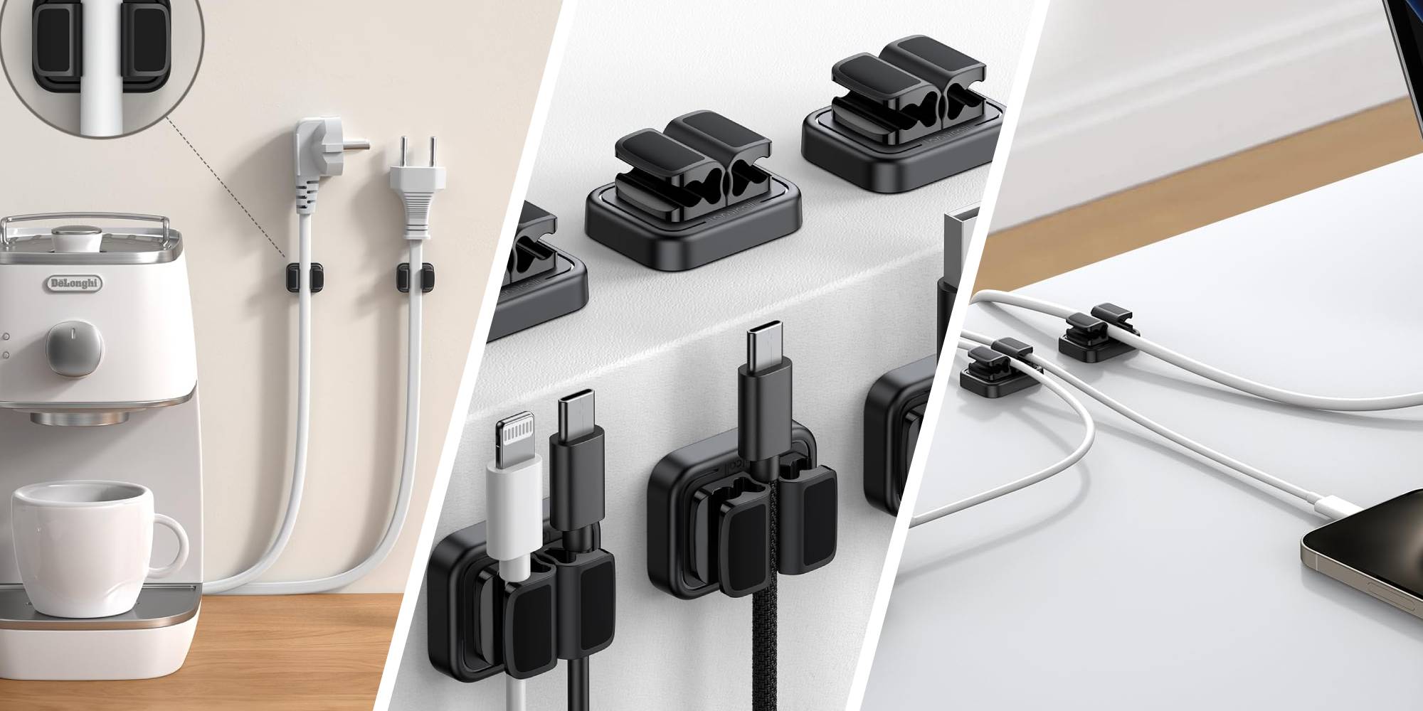 These flexible cable clips hold 3 cords each, grab six for $10 Prime ...