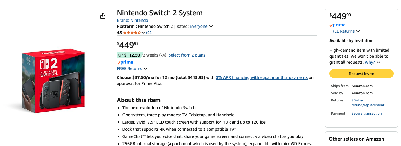 Amazon is now finally selling Nintendo Switch 2 consoles