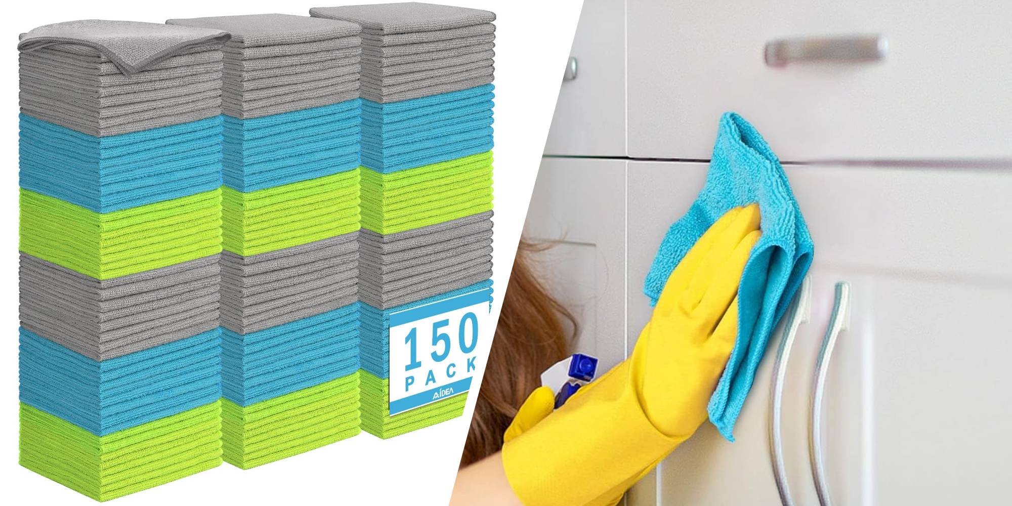 Value-packed bundle delivers 150 12-inch microfiber cleaning cloths for $32 ($0.21 each)