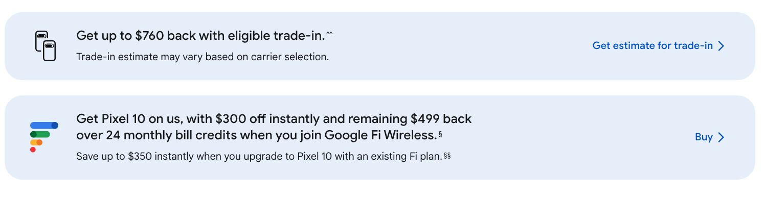Best Pixel 10 trade-in deals