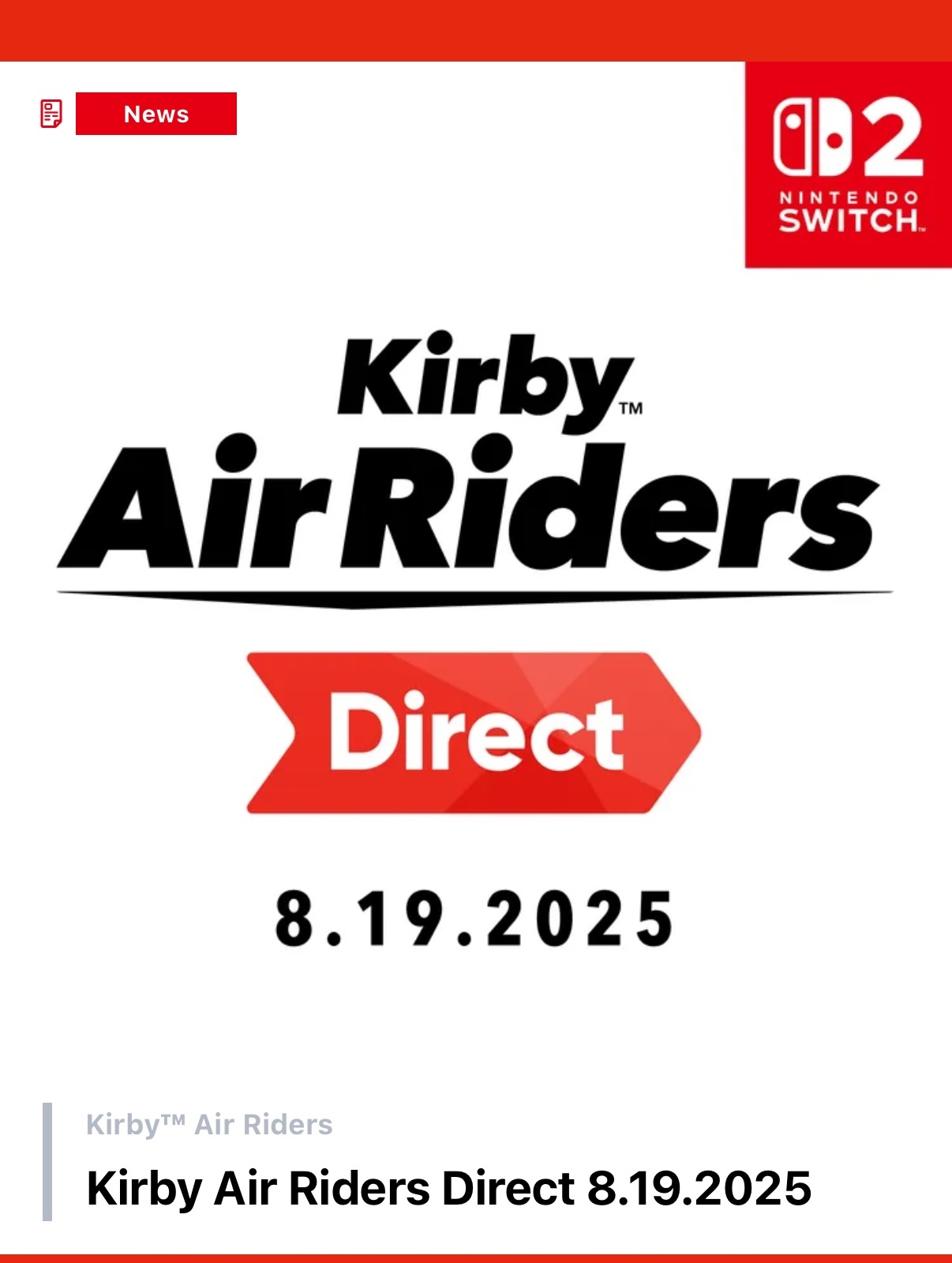 Next Nintendo Direct officially confirmed to go live tomorrow!