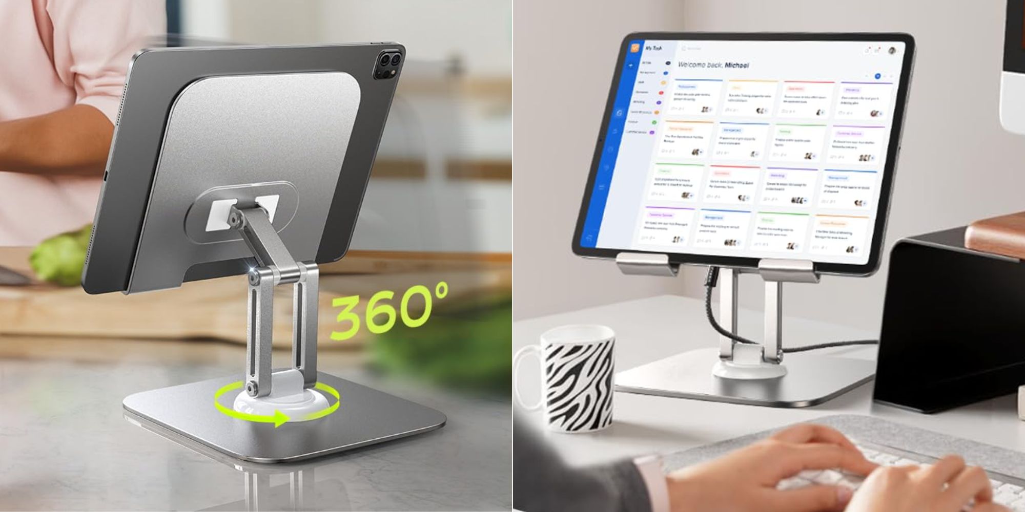 Just $9 gets you this aluminum iPad stand with a rotating base today ...