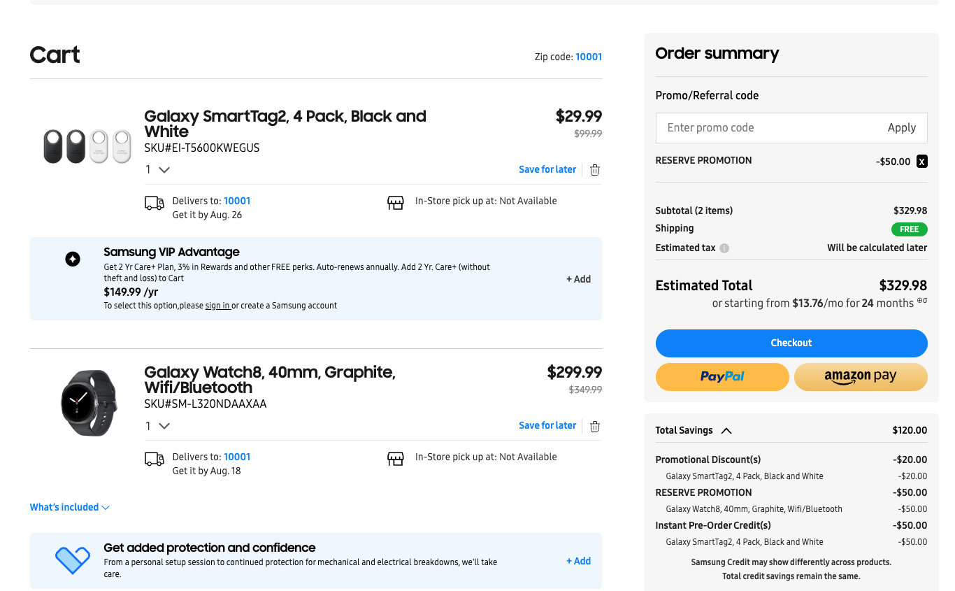 Score Galaxy Watch 8 at $50 off + four SmartTag 2 trackers at $7.50 ea. (Undercuts Amazon bundle)