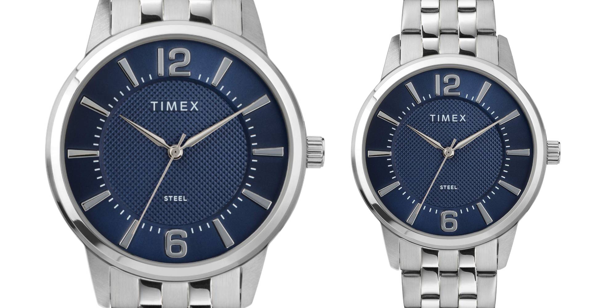 This stainless steel Timex watch with eye-catching blue dial is yours ...