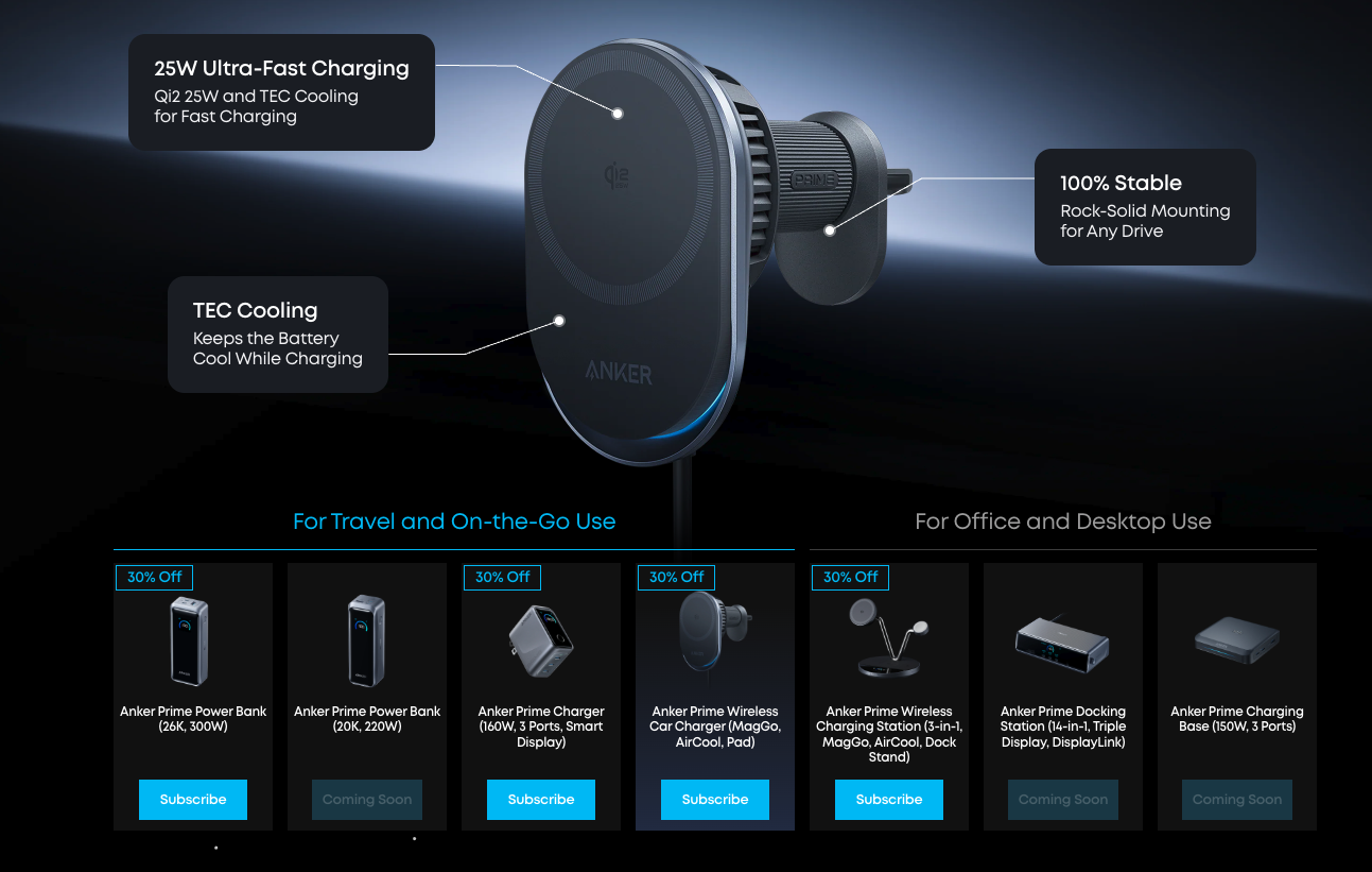 Anker's new 25W Qi2.2 MagGo Prime Wireless Car Charger is official w/ early-bird pricing at 30% off