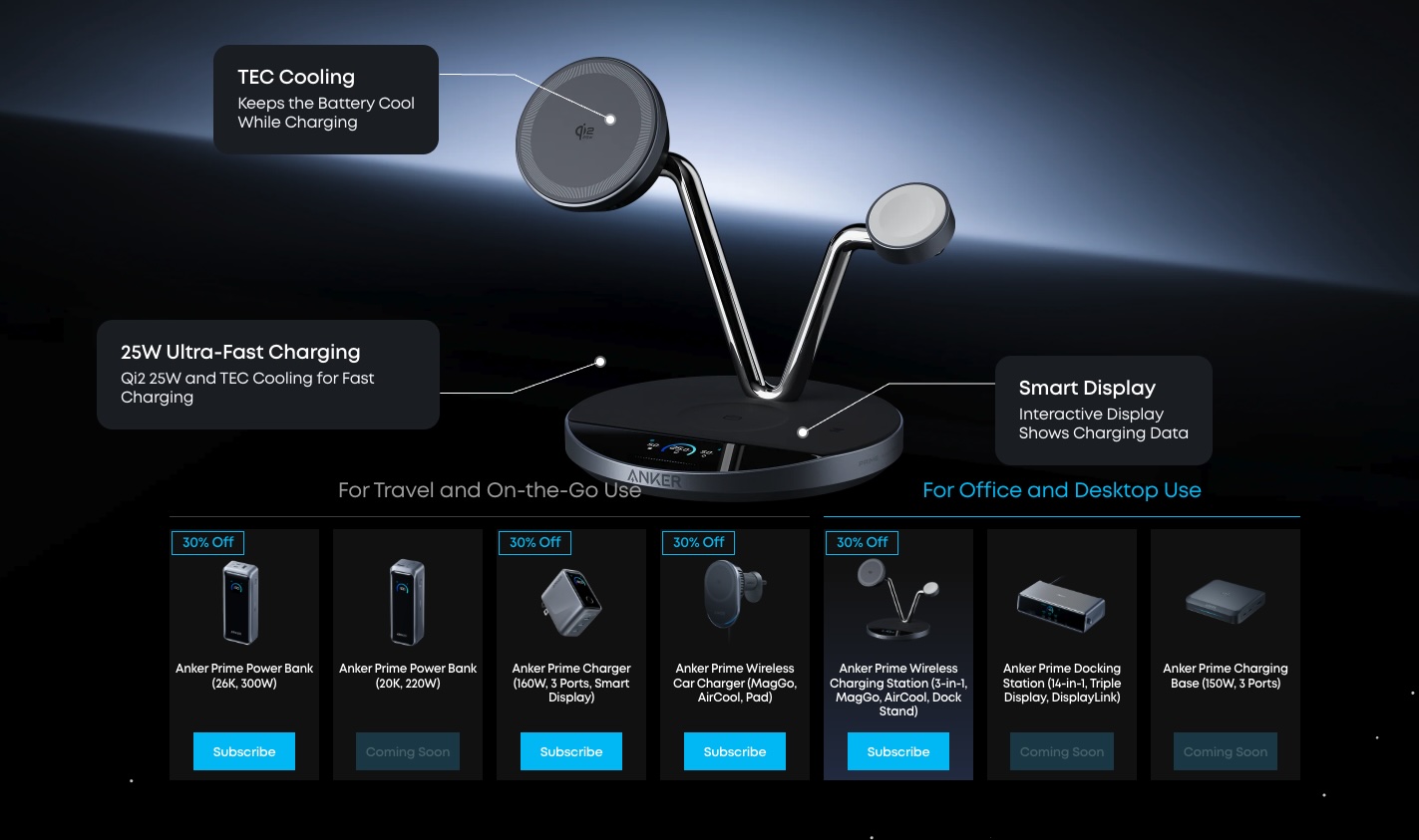 More on the new Anker 25W Prime MagSafe stand with display: White model, Sleep/Ice Mode, and ...