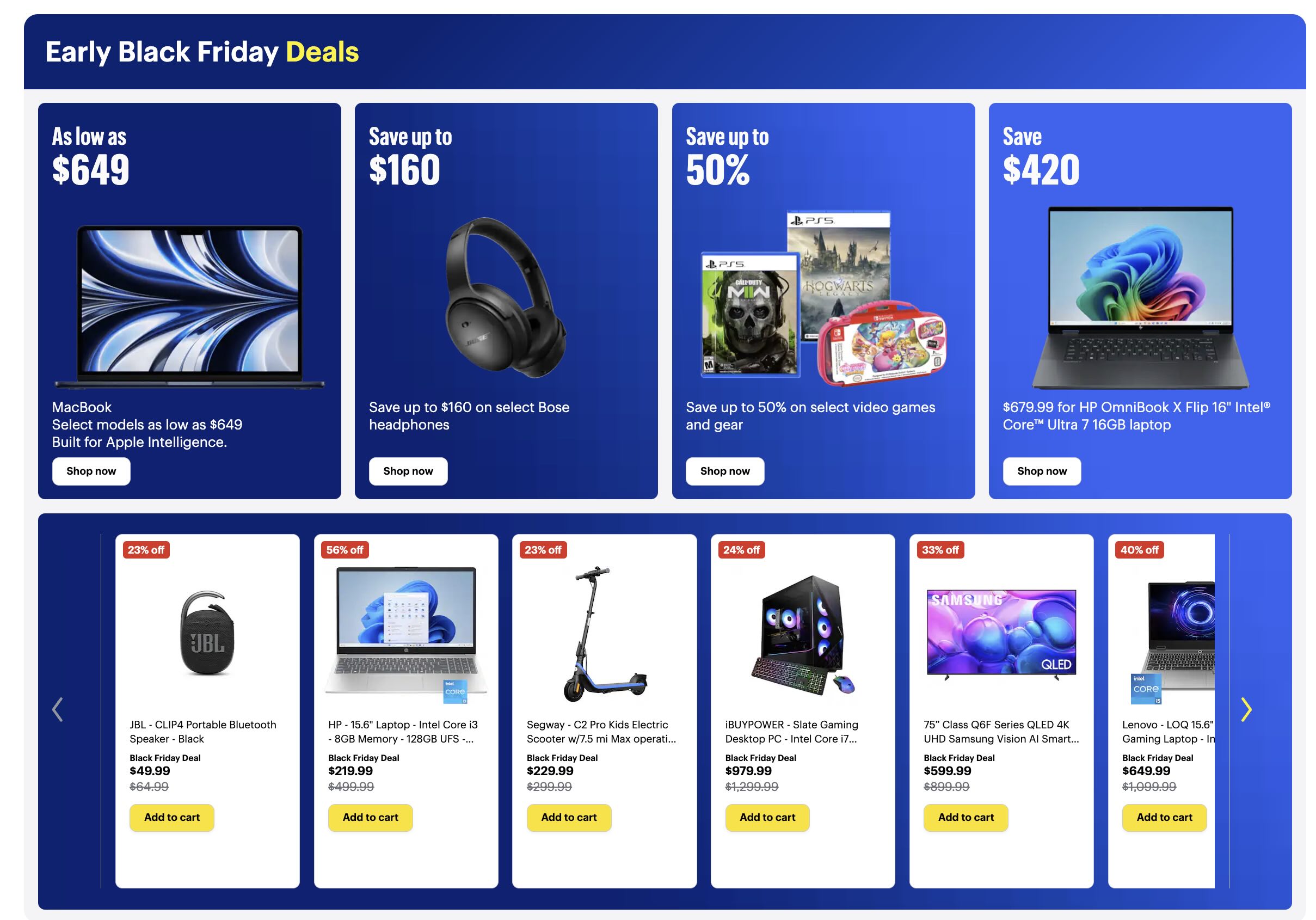 Best Buy Week 1 Black Friday Doorbusters now live
