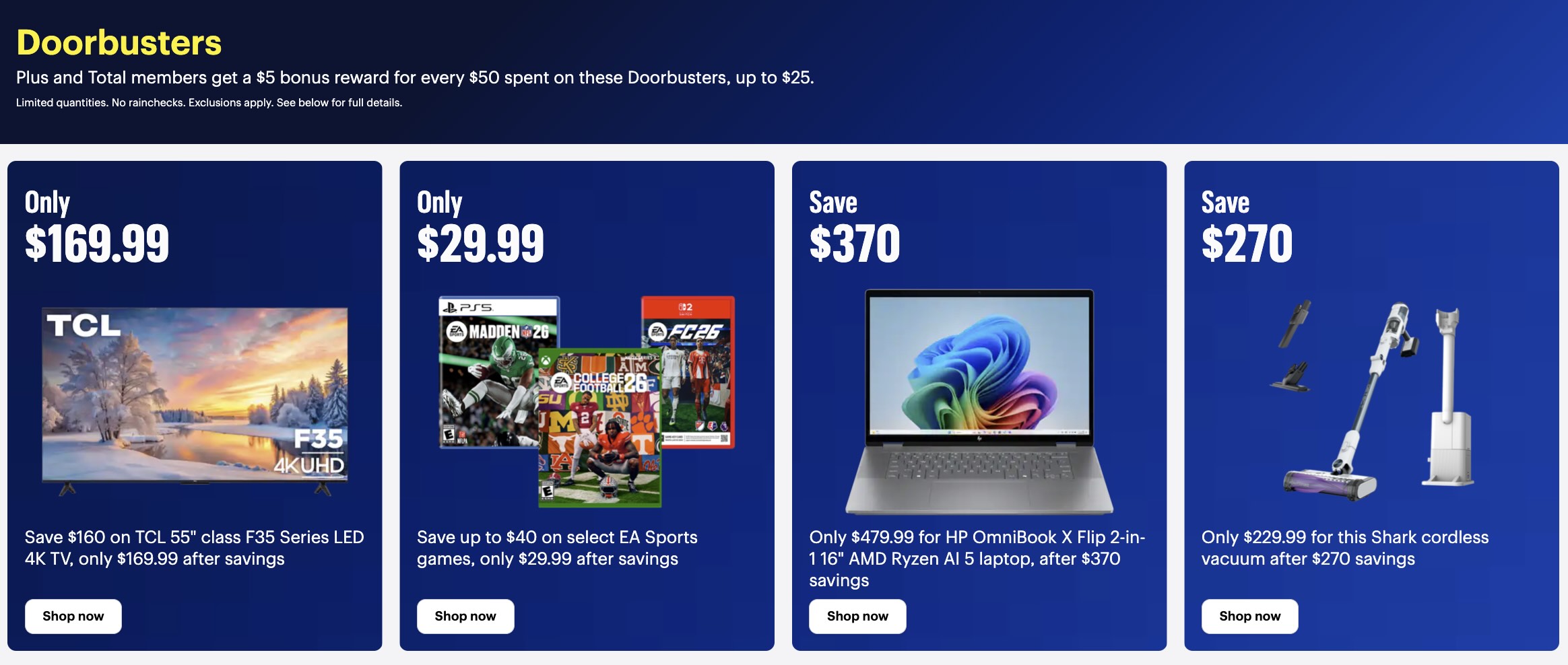 Best Buy's main event Black Friday week Doorbusters are now live