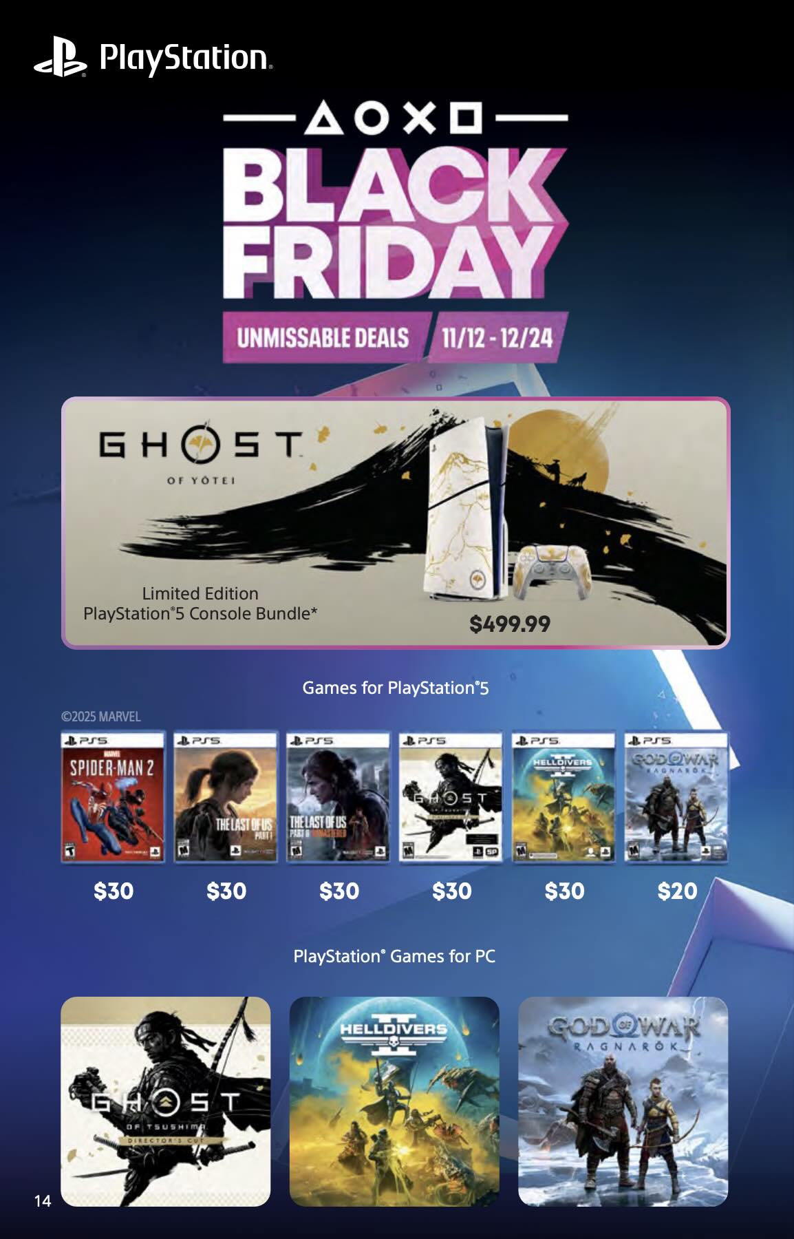 Official 2025 PlayStation Black Friday deals revealed