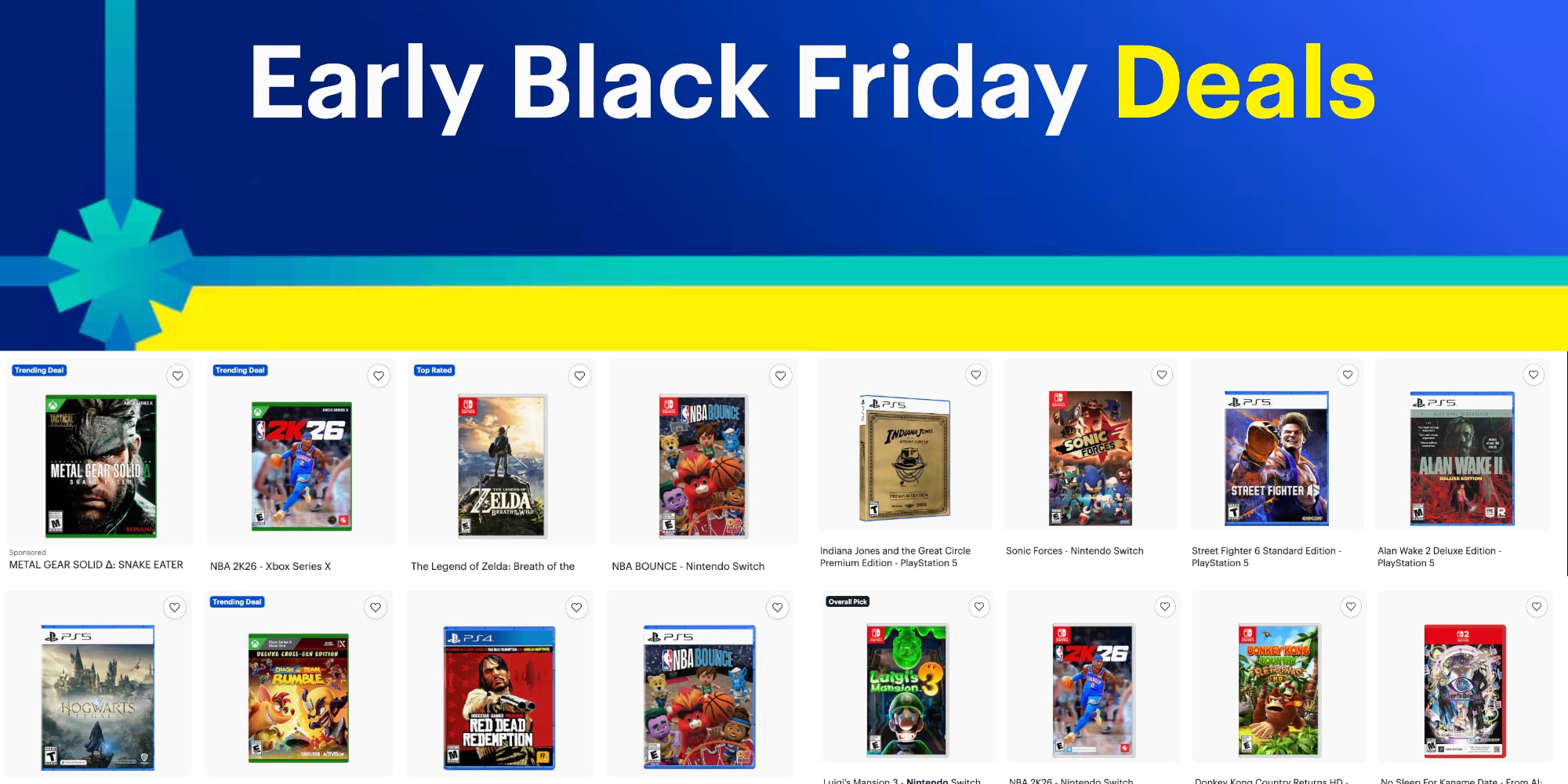Walmart early Black Friday game deals now live