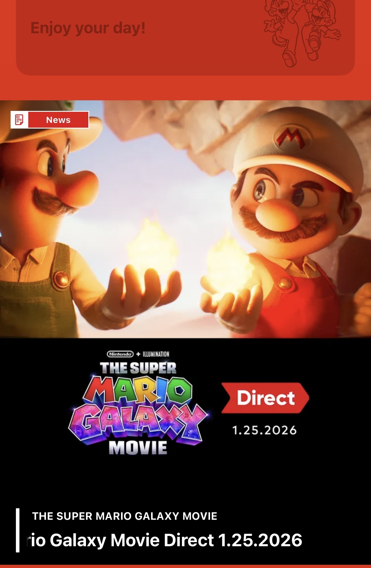Nintendo officially announces Super Mario Galaxy Movie Direct livestream
