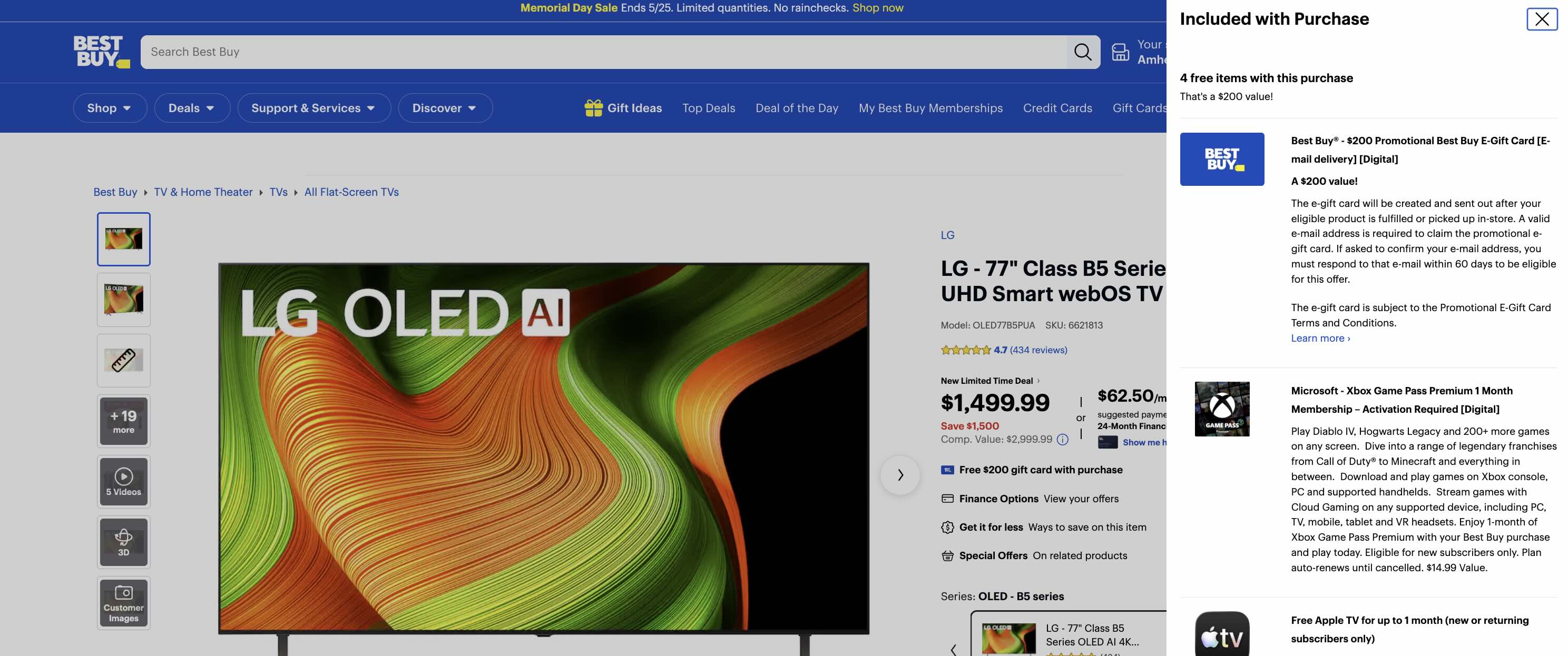LG's value-packed 77-inch B5 OLED TV is $1,500 off and includes a $200 ...